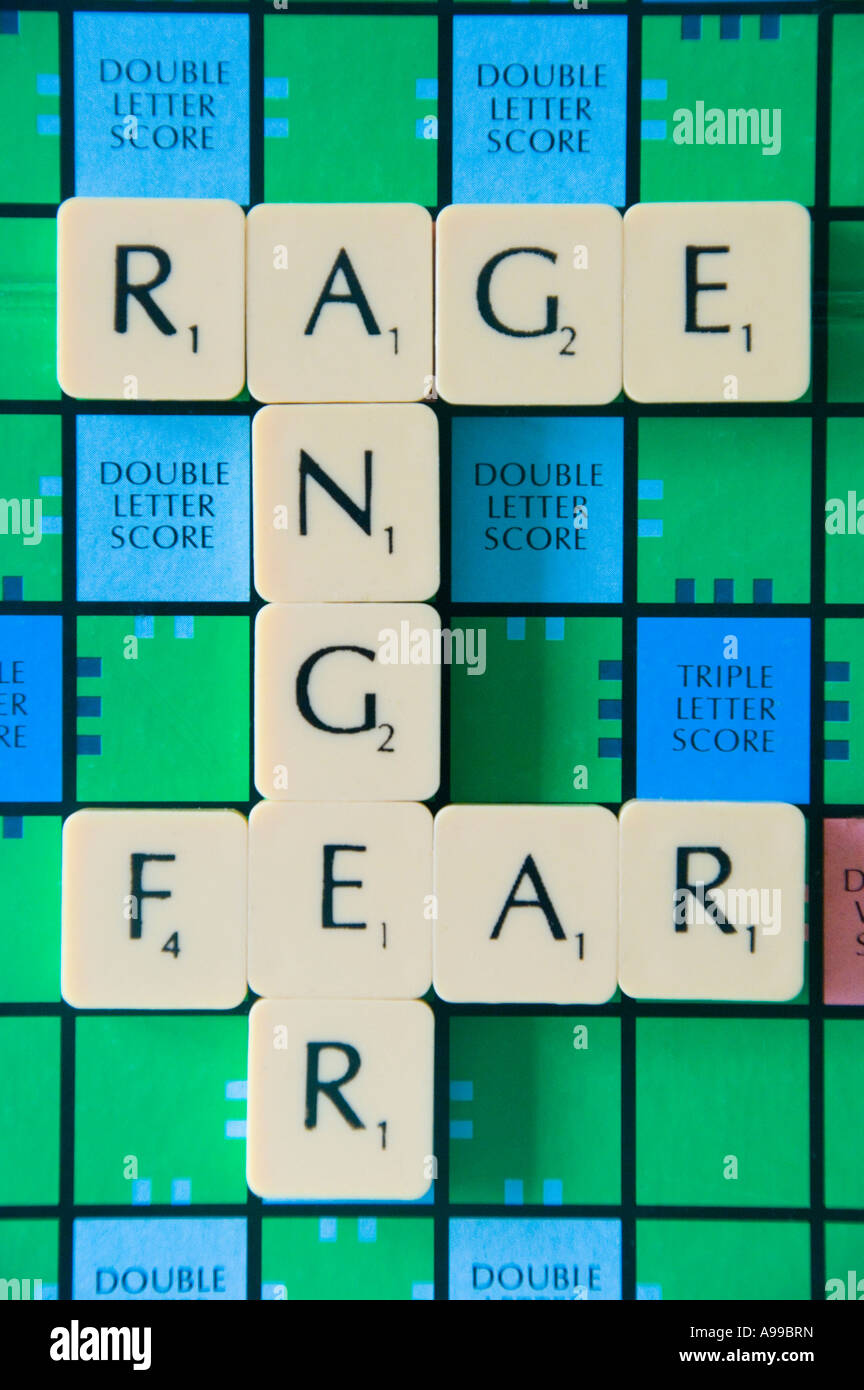 Scrabble letters spelling out emotional concepts Stock Photo - Alamy