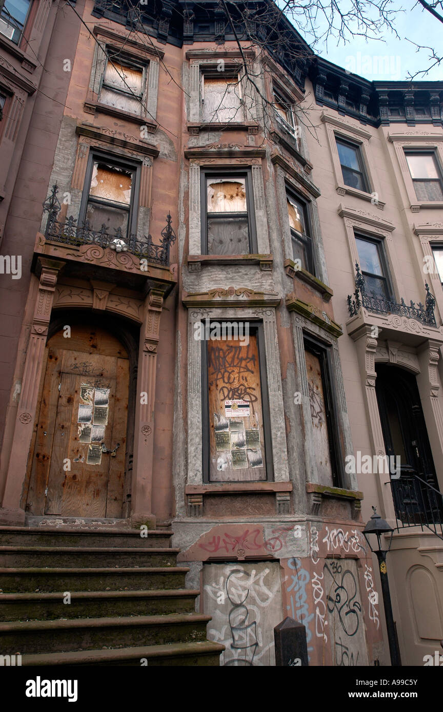 Derelict building ready for renovation in trendy Park Slope Brooklyn in ...