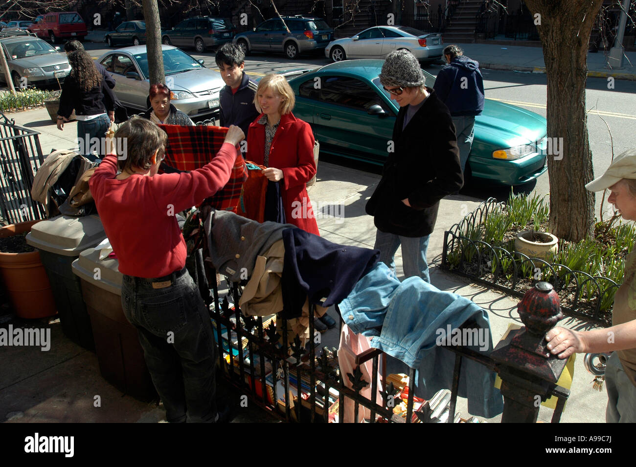 Residents of Park Slope Brooklyn in NYC start the stoop sale season ...