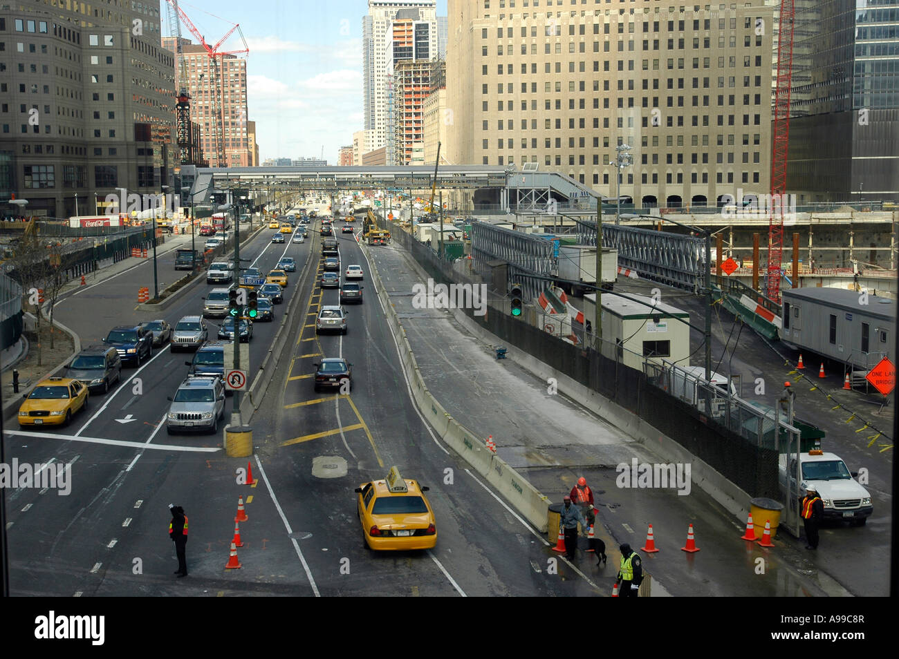West Street next to Ground Zero Stock Photo - Alamy