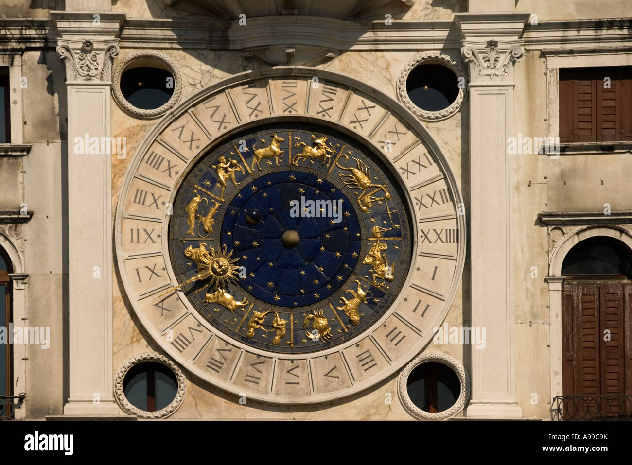 Venetian astronomical clock face Stock Photo - Alamy