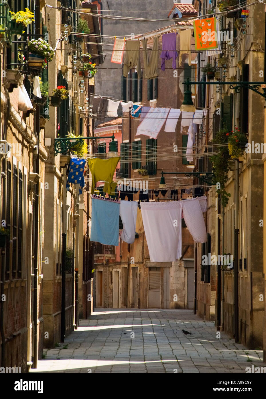 Italian Washing Line Stock Photo - Alamy