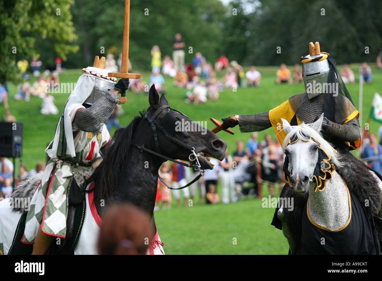 Knight Fight on a tournament Stock Photo - Alamy
