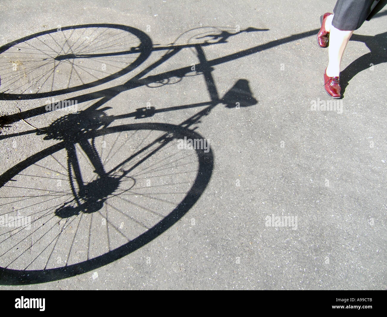 bike shadow on sidewalk road Stock Photo - Alamy