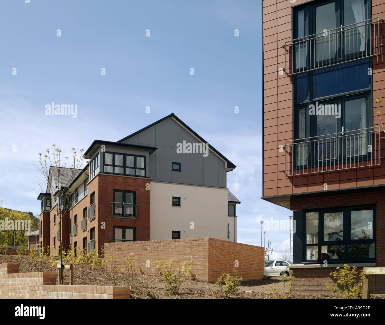 Modern Apartment buildings, Port Glasgow, Clydeside, Central Scotland ...