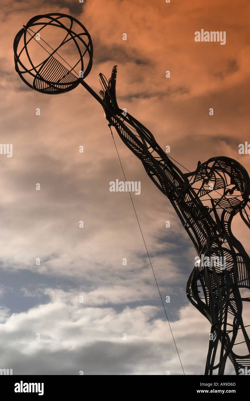 Metal statue of a wheelchair basketballer erected outside the ...