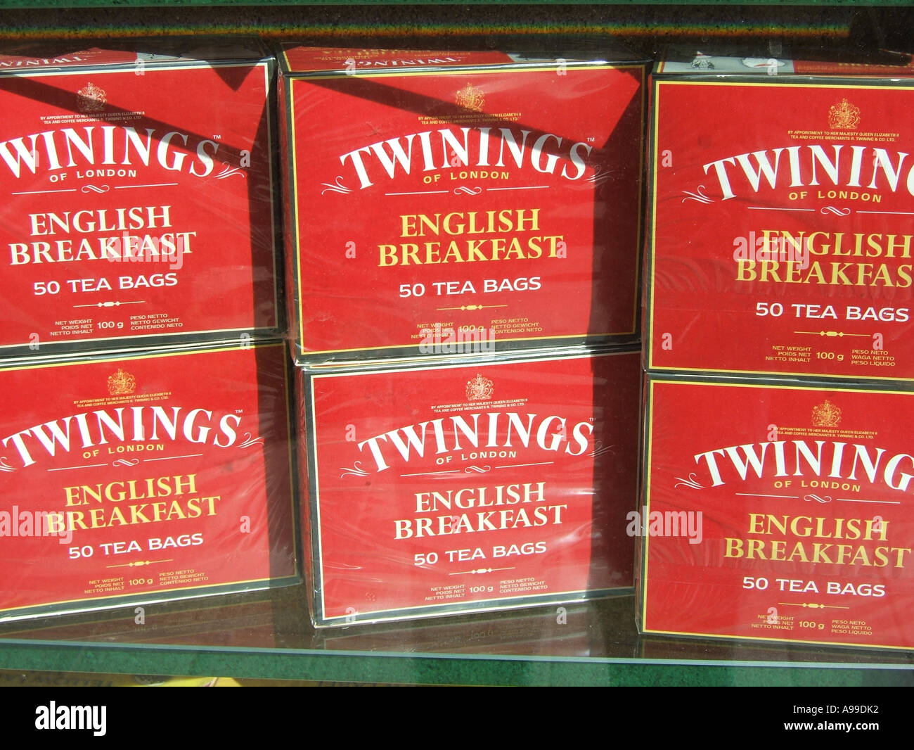 selection of teas in shop Stock Photo - Alamy