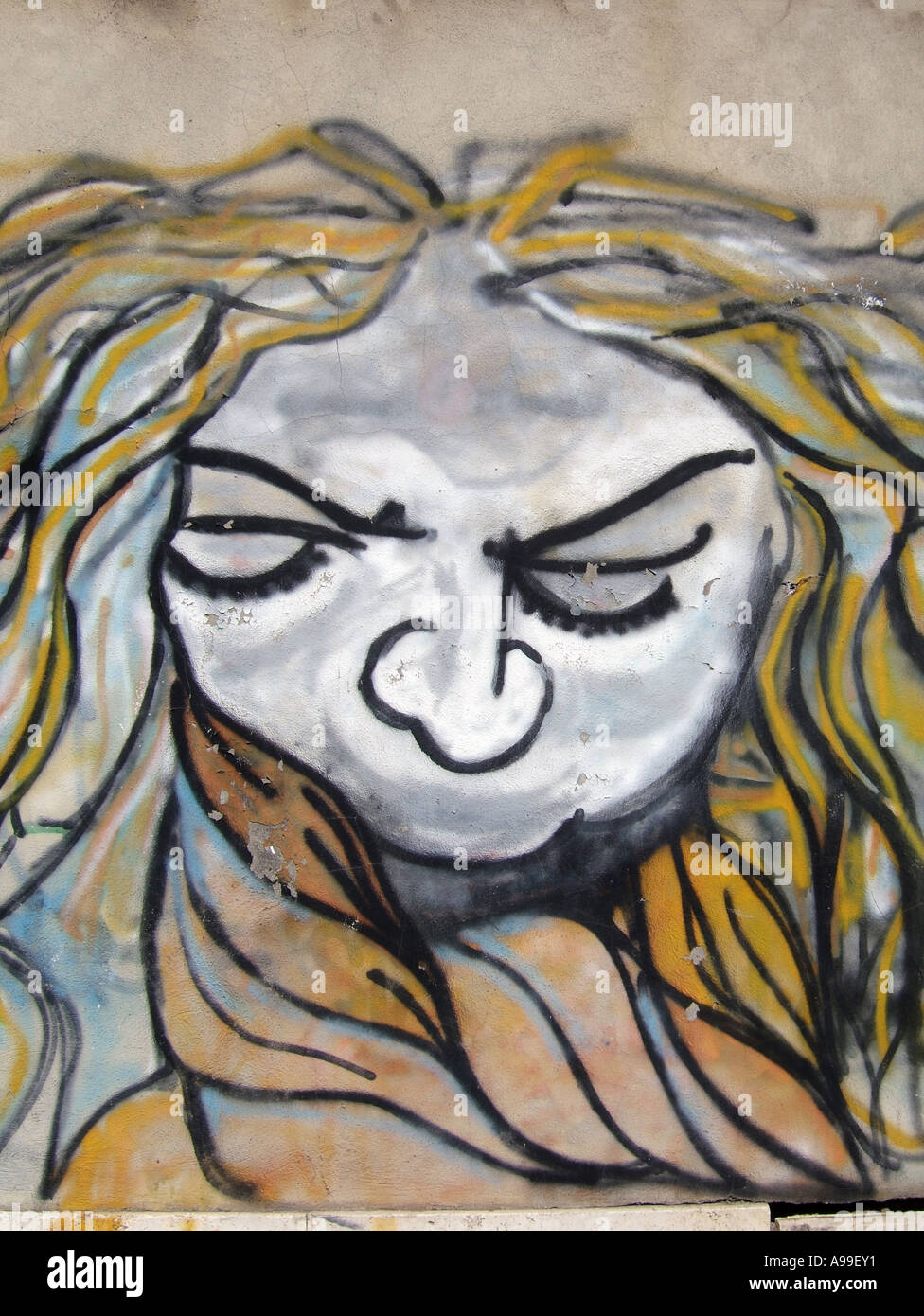 Long graffitti painted wall hi-res stock photography and images - Alamy