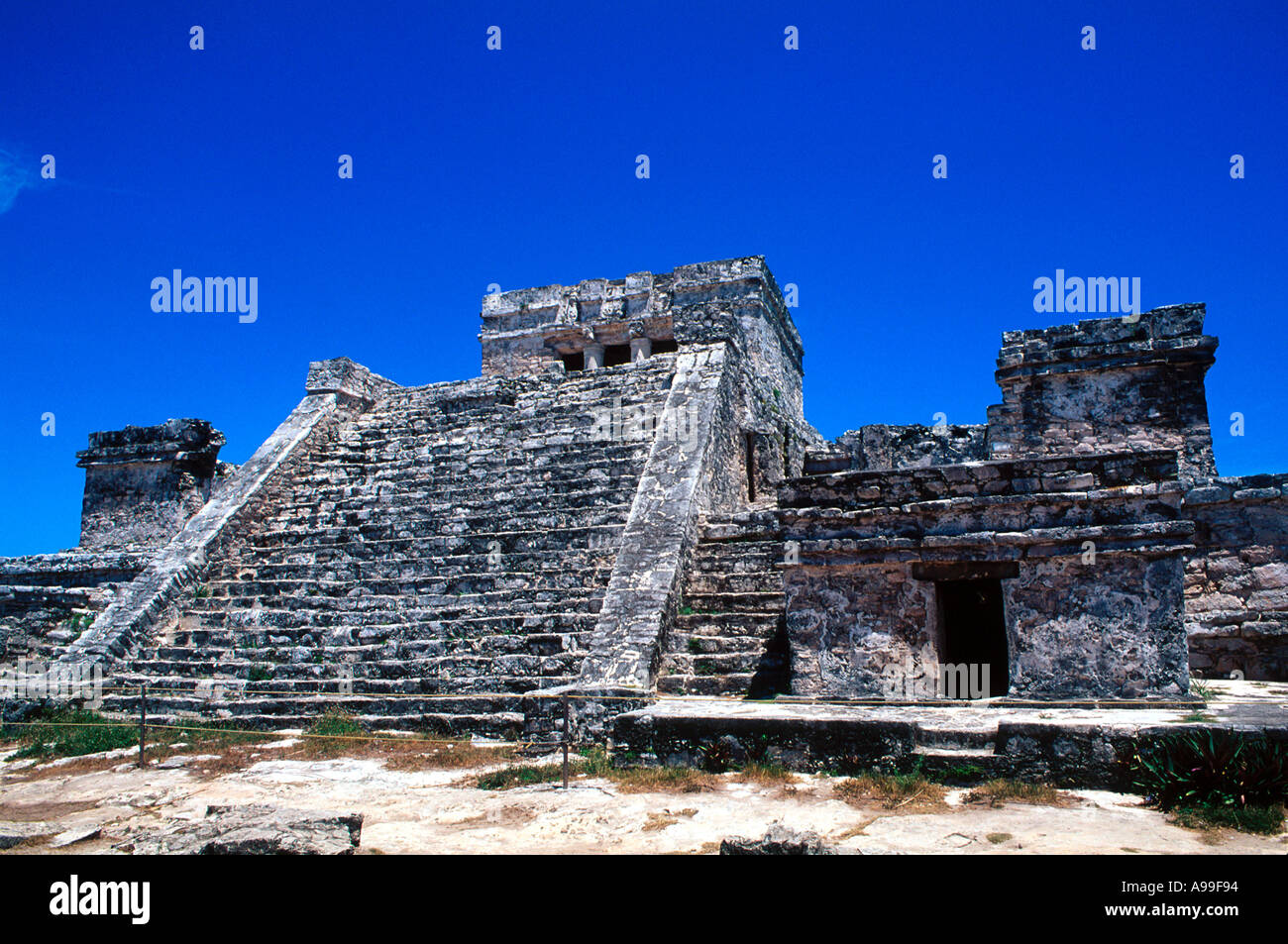 Colorful pyramid ruins in Tulum Mexico Stock Photo - Alamy