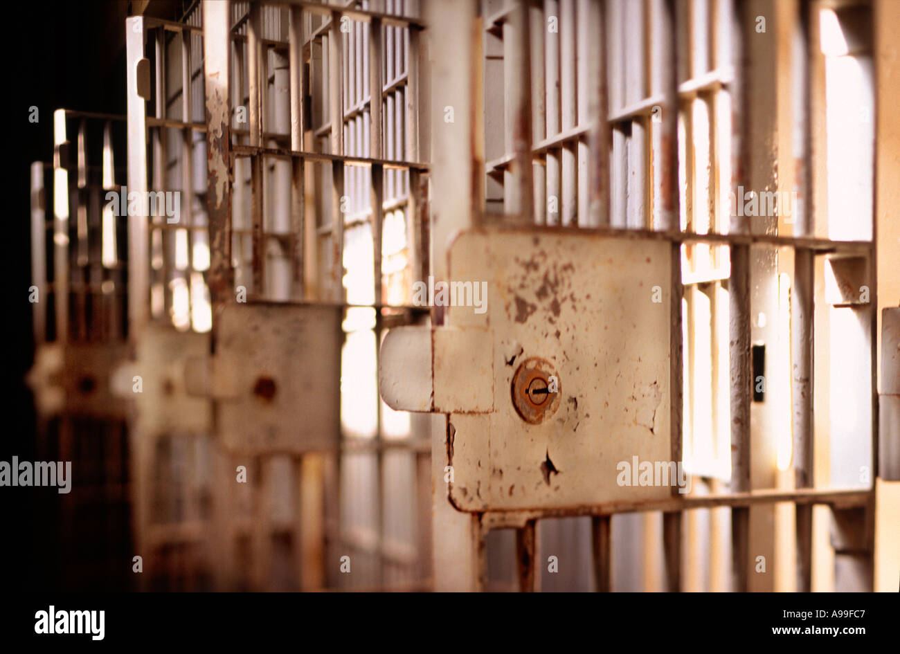 open jail cell doors Stock Photo - Alamy