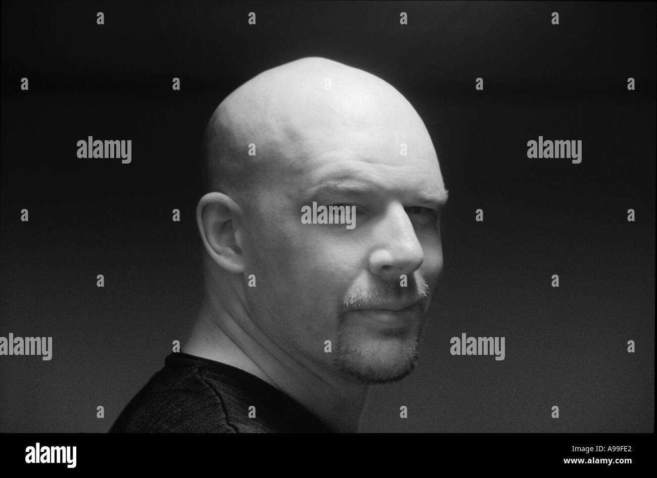 portrait of bald man Stock Photo - Alamy
