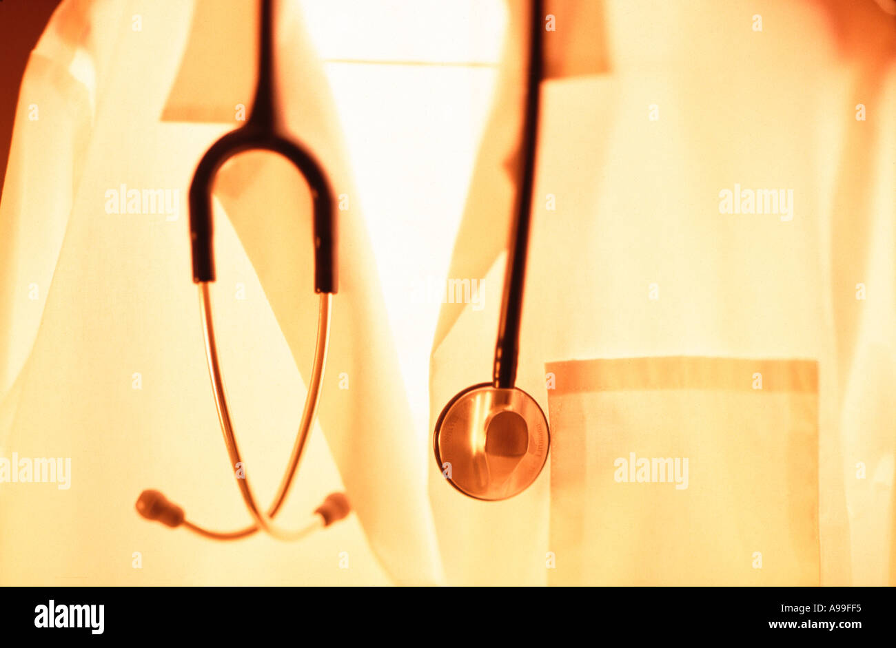 stethoscope hanging from lab coat Stock Photo - Alamy