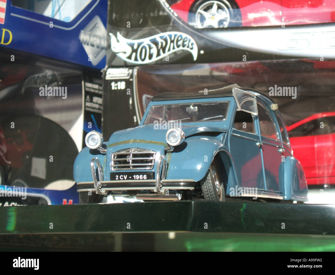 citroen 2cv miniature toy car in shop window Stock Photo - Alamy