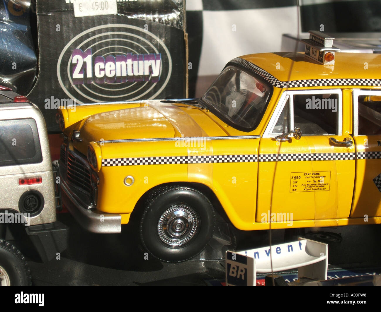 ny taxi cab miniature toy car in shop window Stock Photo - Alamy