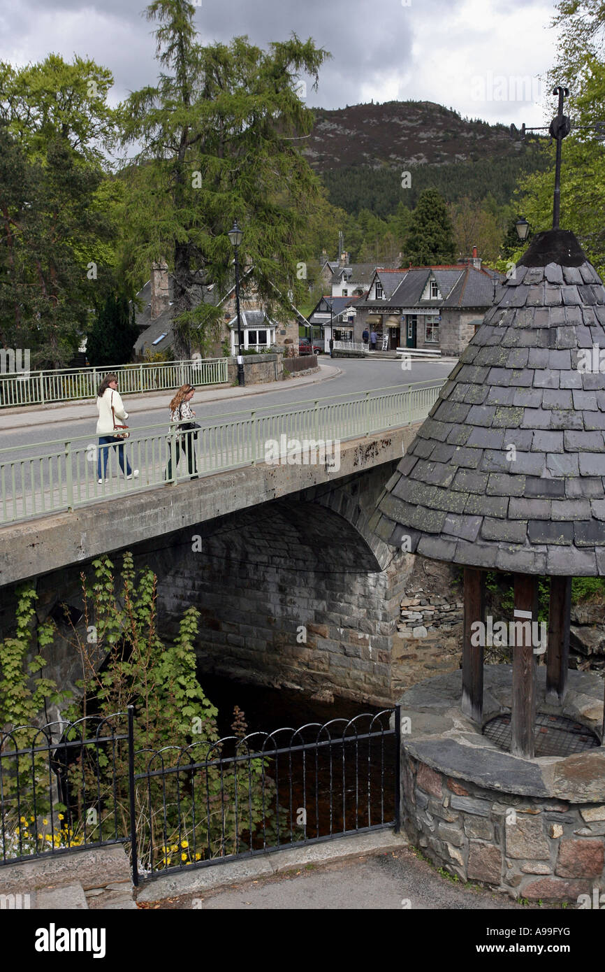 The tourist village of Braemar in Royal Deeside, Aberdeenshire ...