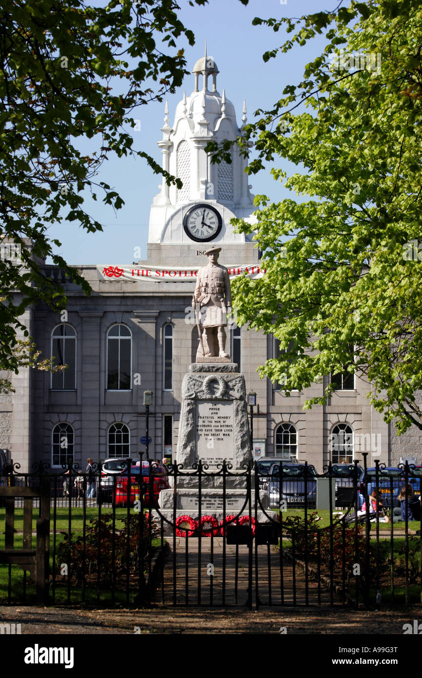 The town of Inverurie in Aberdeenshire, Scotland UK, showing the war ...