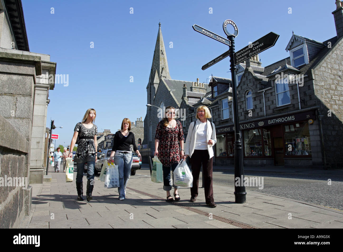 The town of Inverurie in Aberdeenshire, Scotland UK, showing the High ...