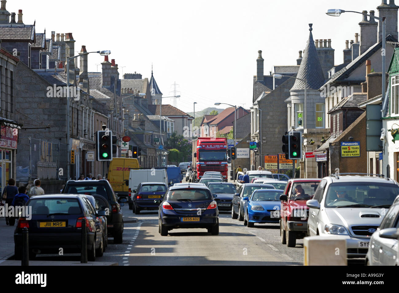 The town of Inverurie in Aberdeenshire, Scotland UK, showing the High ...