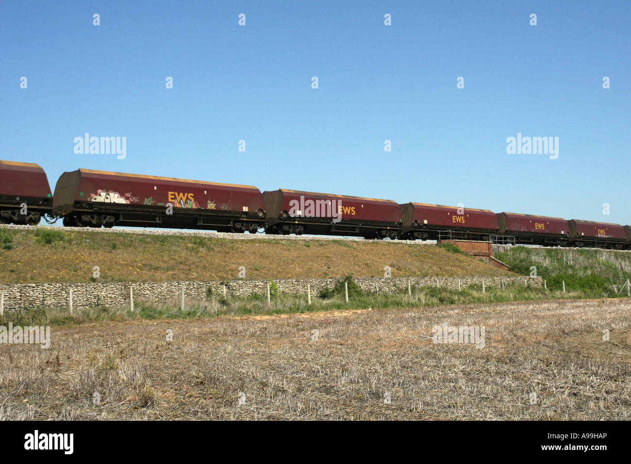 EWS Railway Coal Train on Great Western Main Line Stock Photo - Alamy