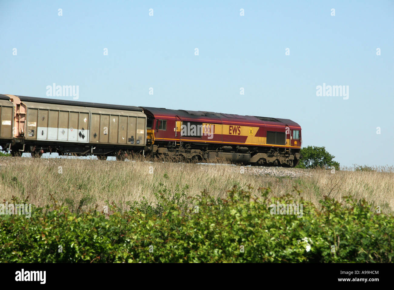 EWS Railway Freight Train on Great Western Main Line Stock Photo - Alamy