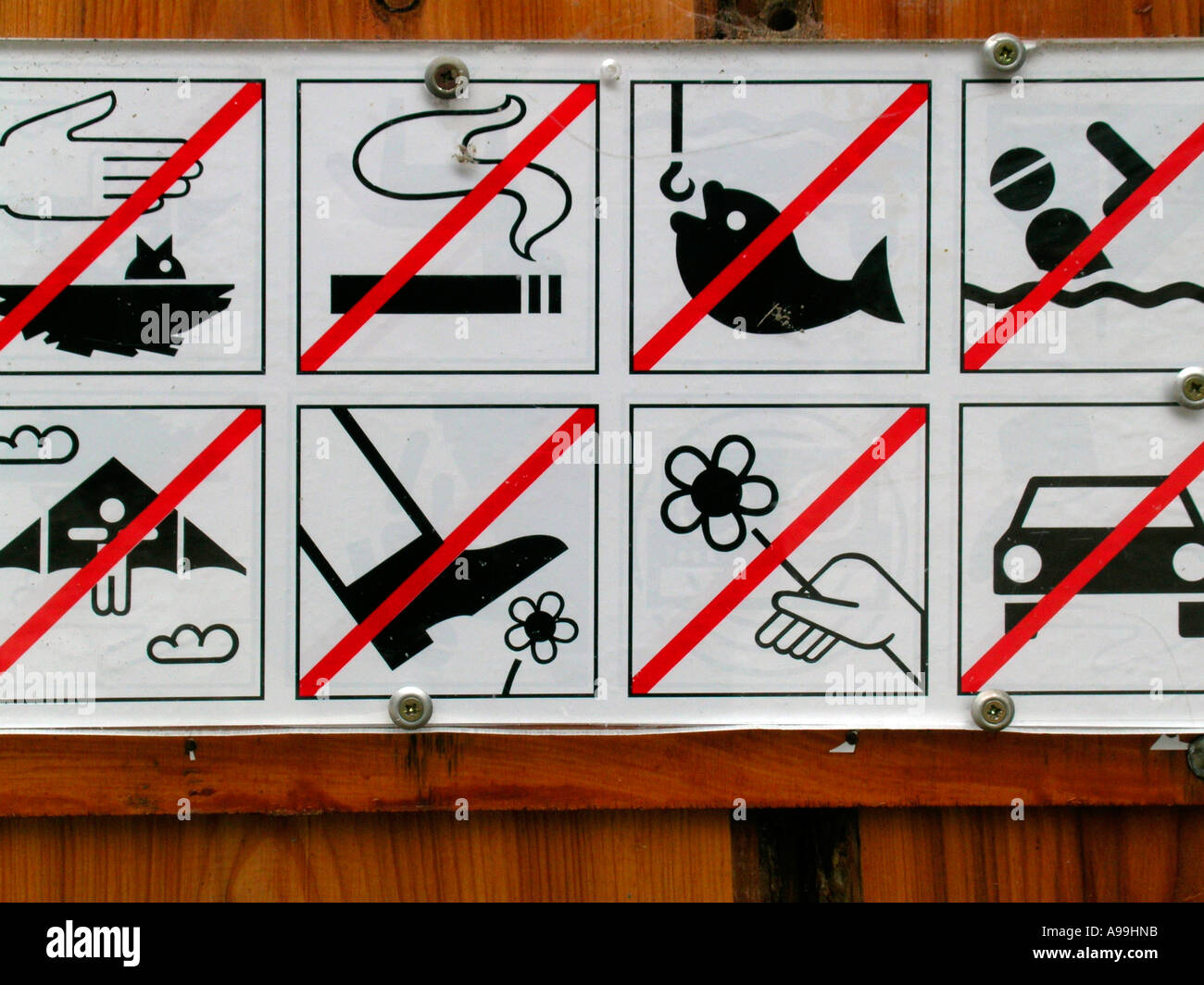 prohibition sign for disturbing the nature smoking angling fishing ...