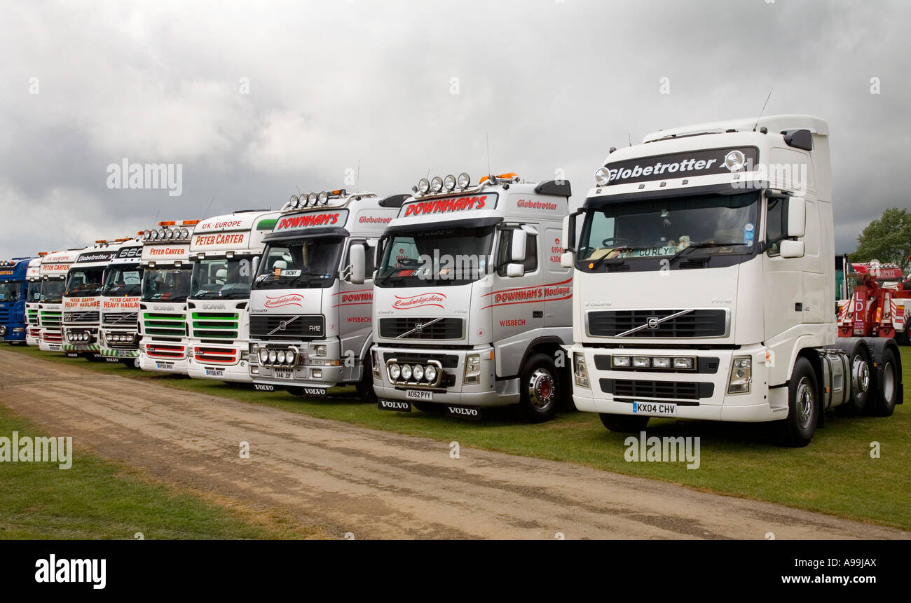 Assorted fleet Volvo and Scania trucks exhibited at TruckFest ...