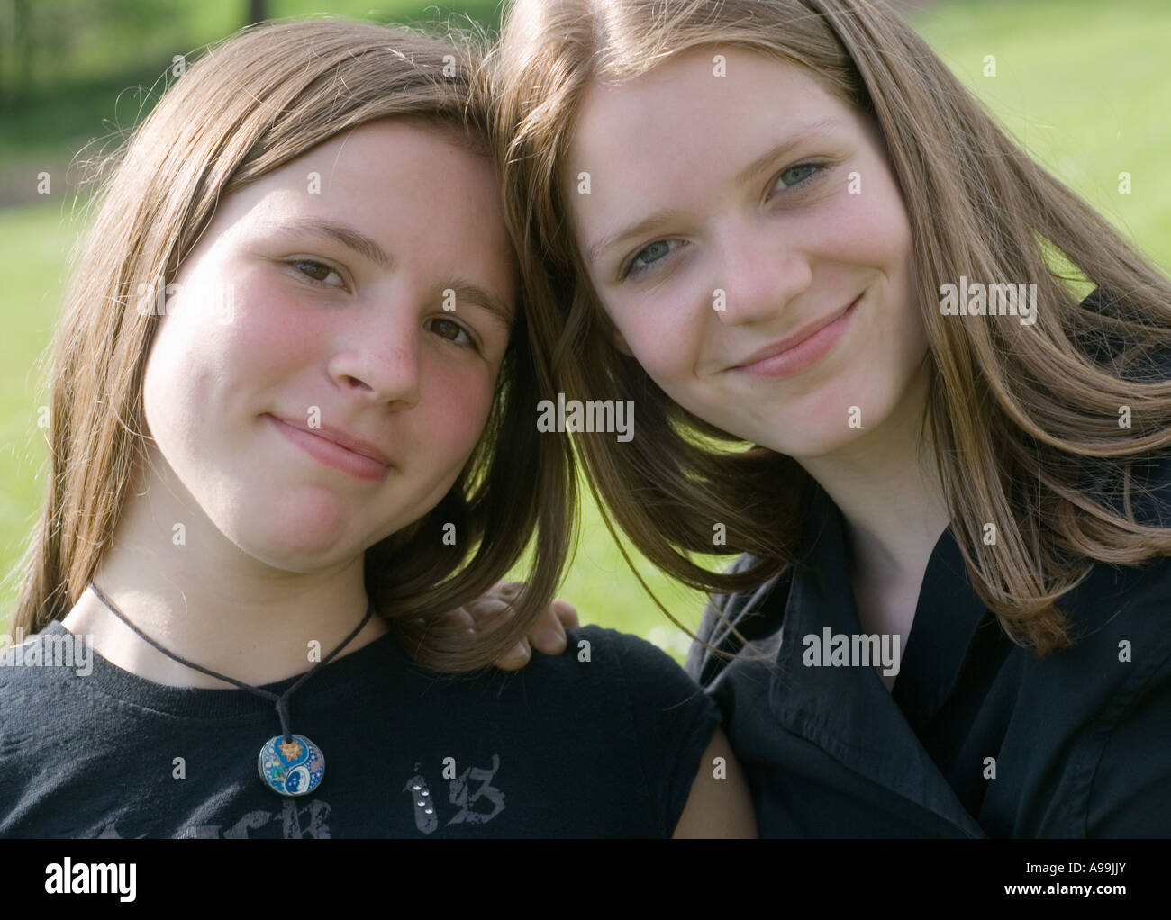 Two girls 13 years old Stock Photo - Alamy