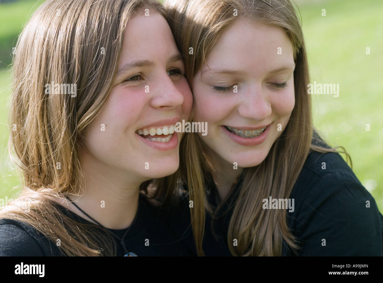 Two girls 13 years old Stock Photo - Alamy