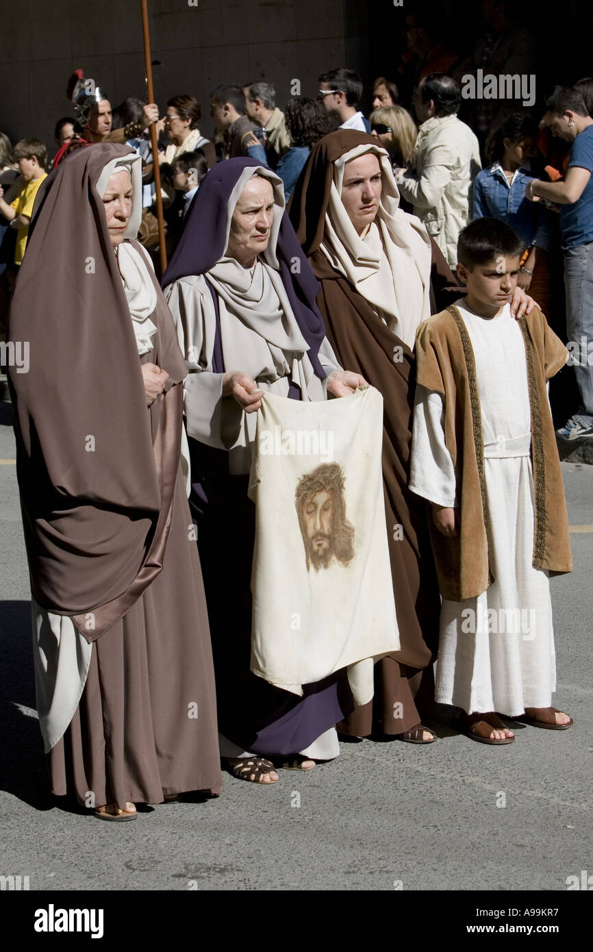 Actors in period costume, Holy Week Passion Play, Balmaseda, nothern ...