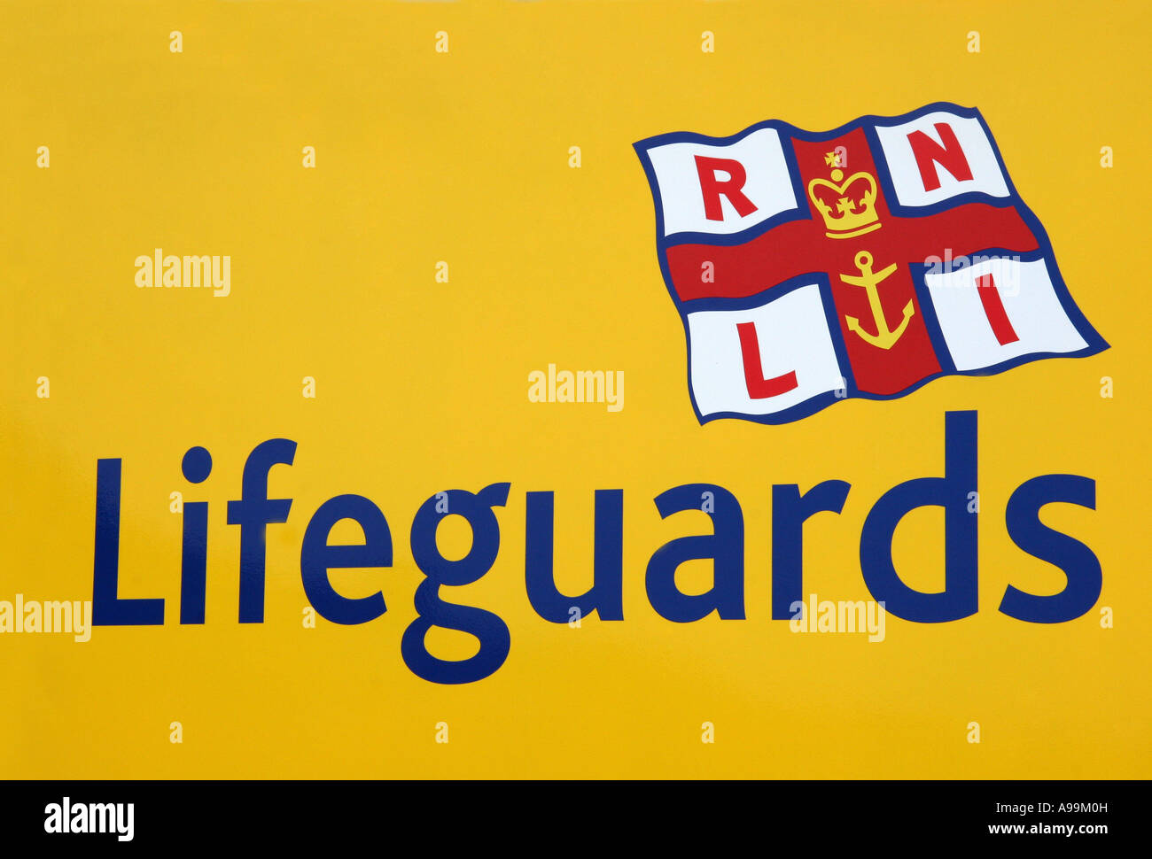 RNLI lifeguards sign Stock Photo - Alamy