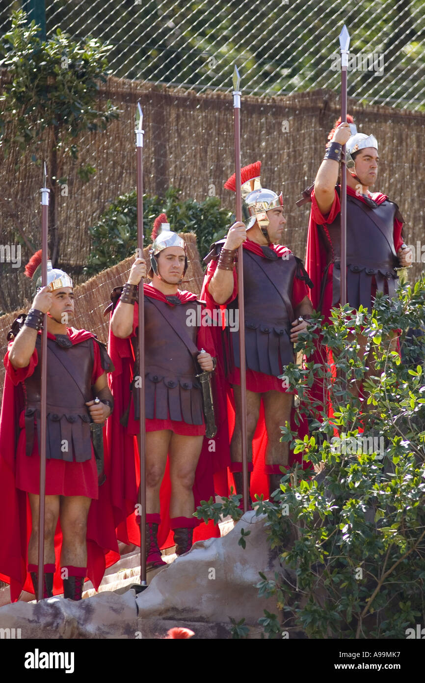 Four actors playing Roman soldiers during The Balmaseda Living Stations ...