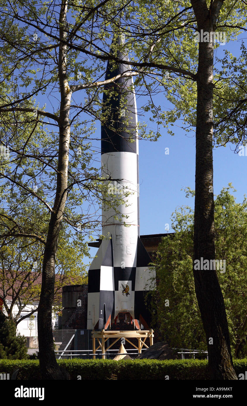 An A4 rocket on display at the historic military research site of ...