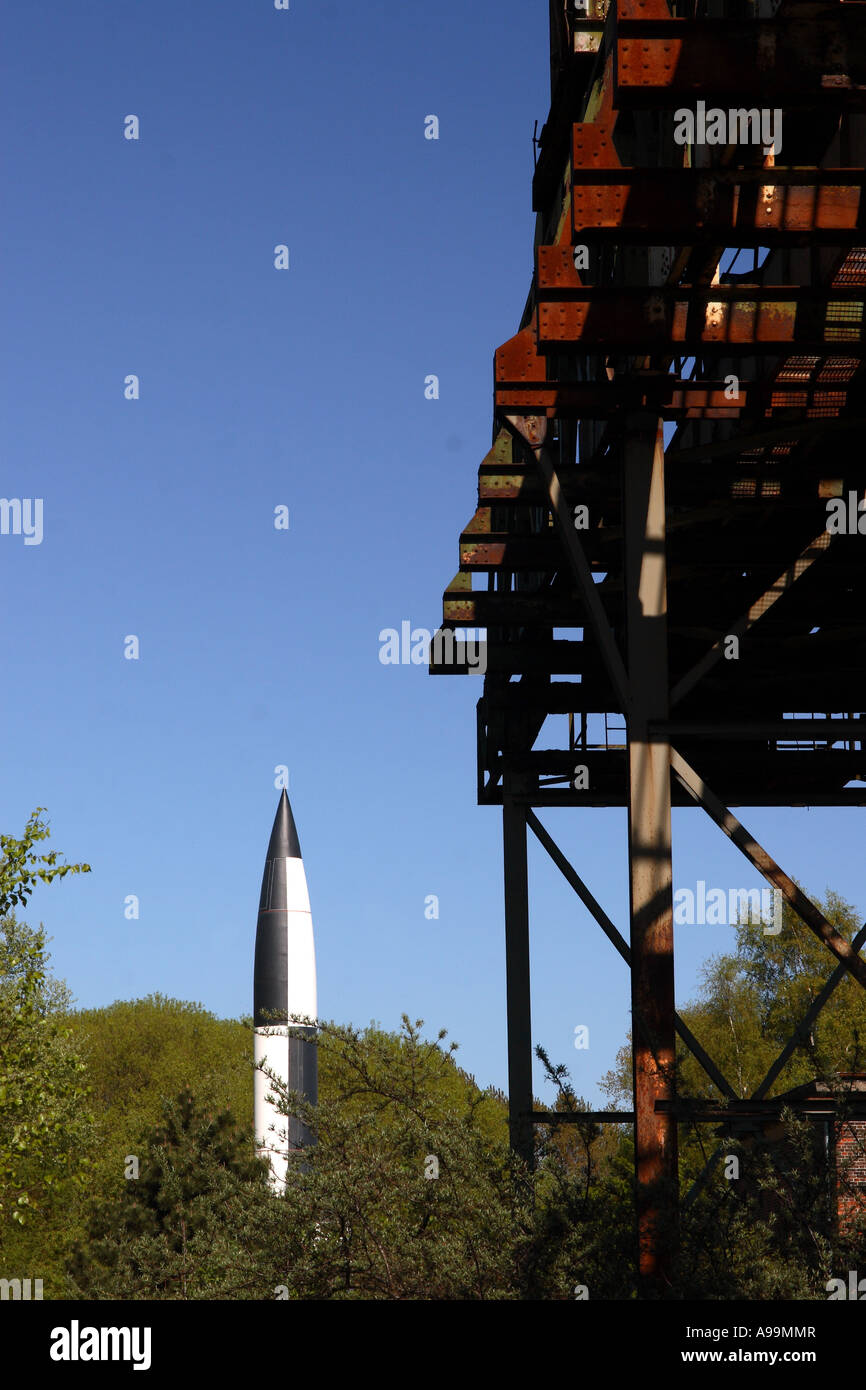 An A4 rocket on display at the historic military research site of ...