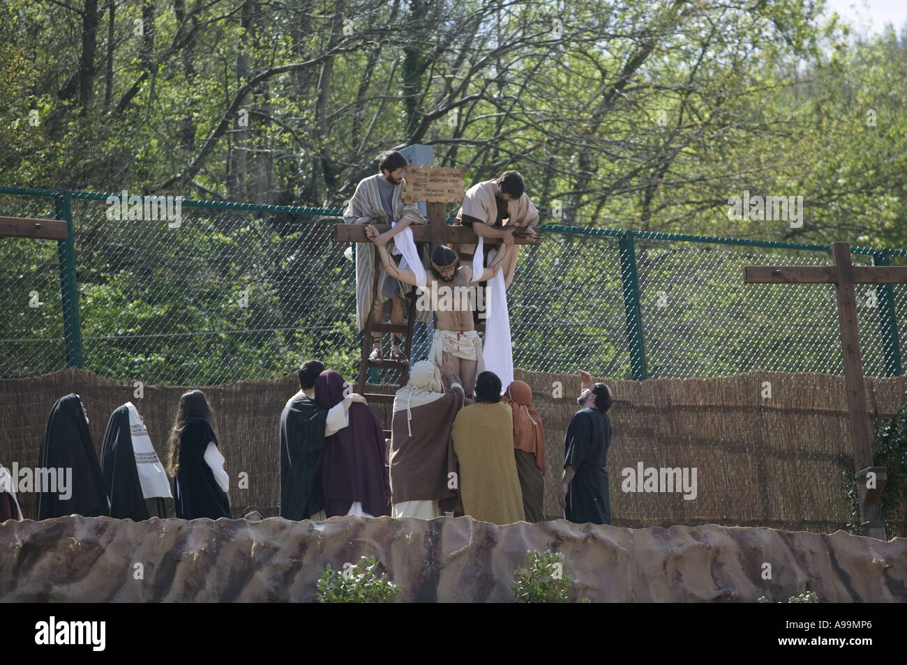 Jesus Christ is removed from the cross after being ¨crucified¨during ...