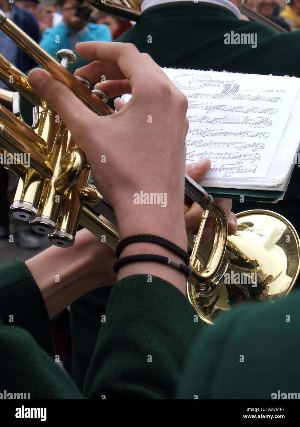 brass band player Stock Photo - Alamy