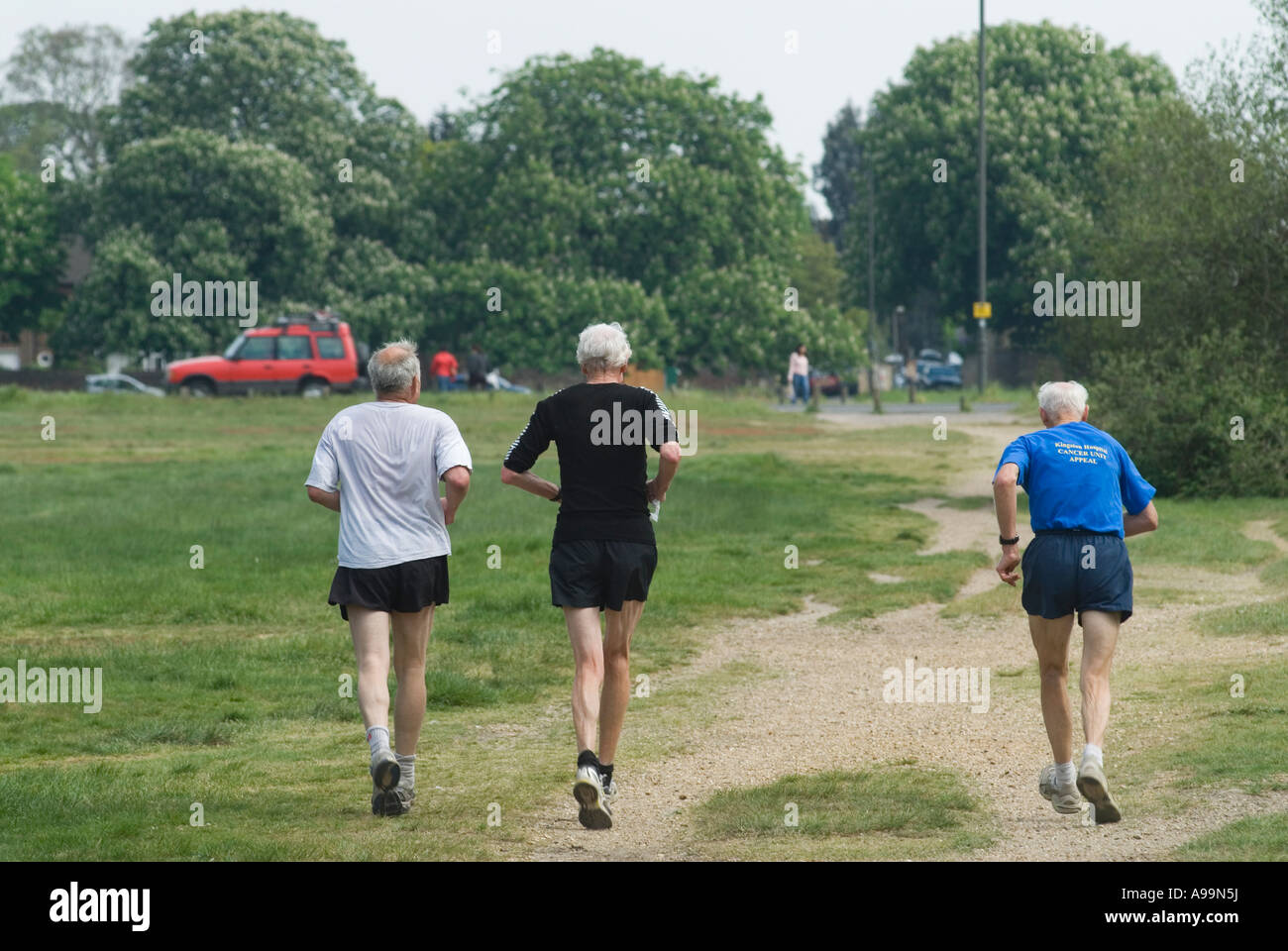 British older seniors keeping fit being active running 2007 2000s UK ...