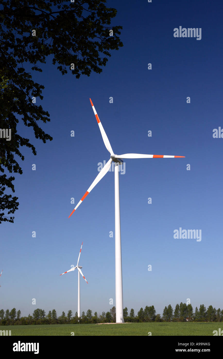 Wind turbines in Brandenburg in north Germany Stock Photo - Alamy