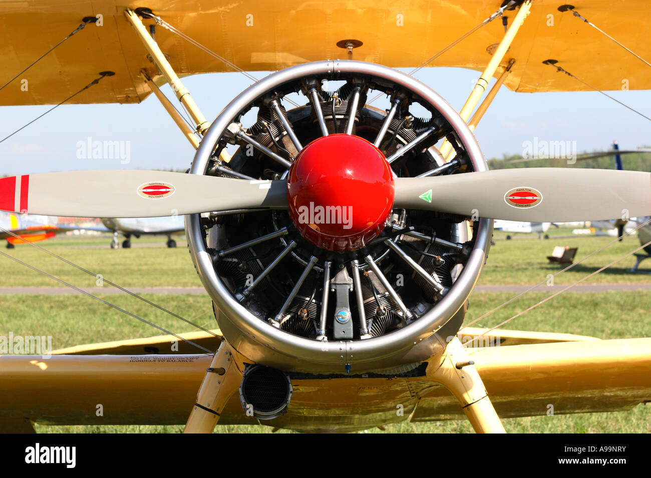 A radial engine on a plane at Aero Friedrichshafen 2007 Stock Photo - Alamy