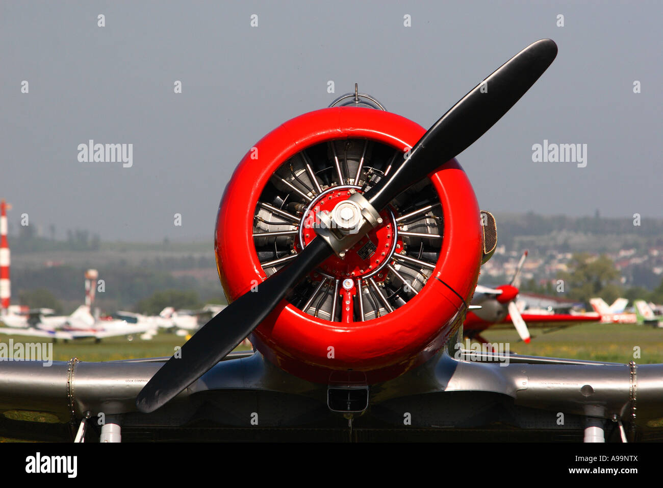 The cowling of an historic aircraft on display at Aero Friedricshafen ...