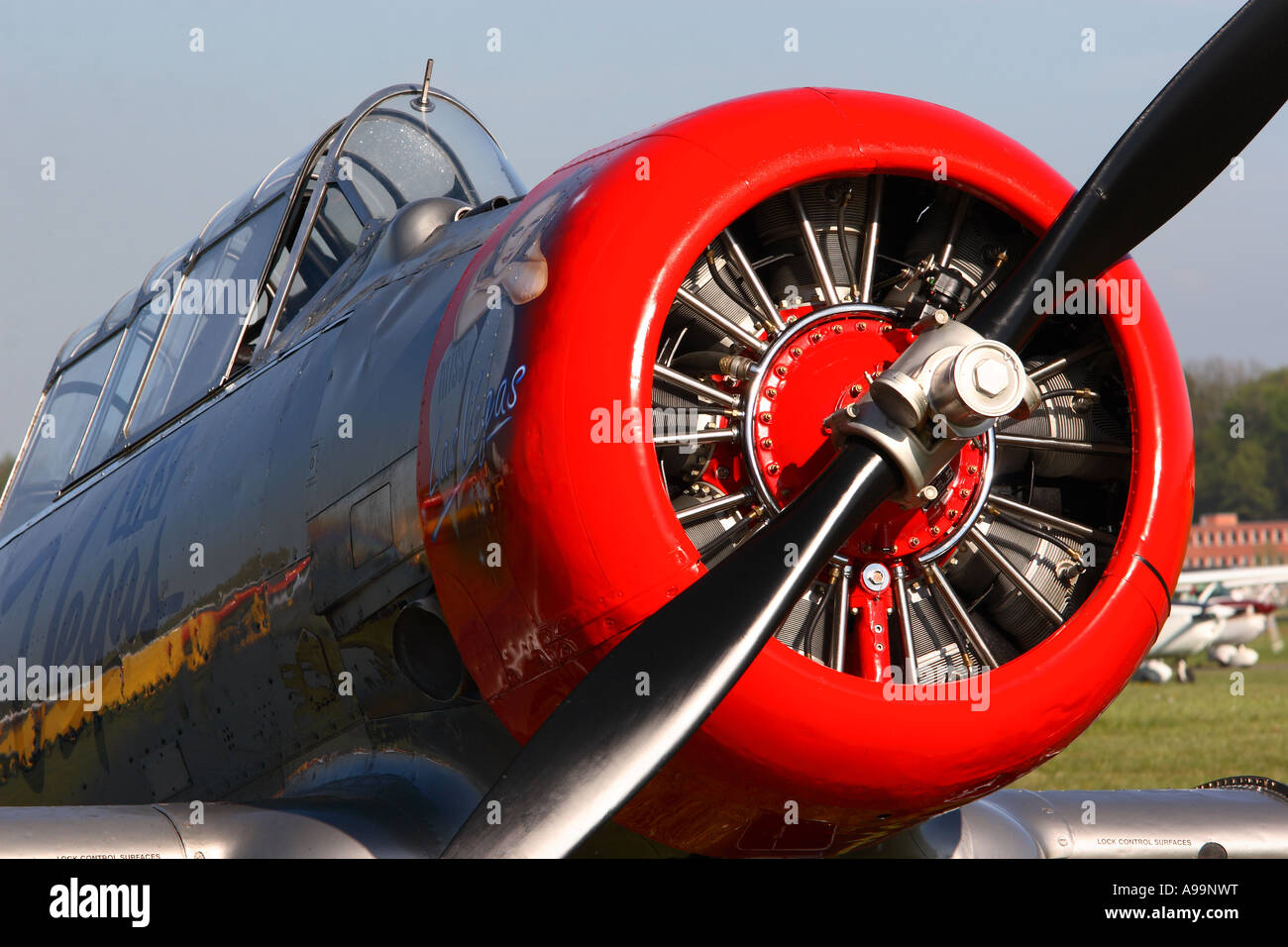 A Harvard trainer at the Aero Friedrichshafen airshow in Germany Stock ...