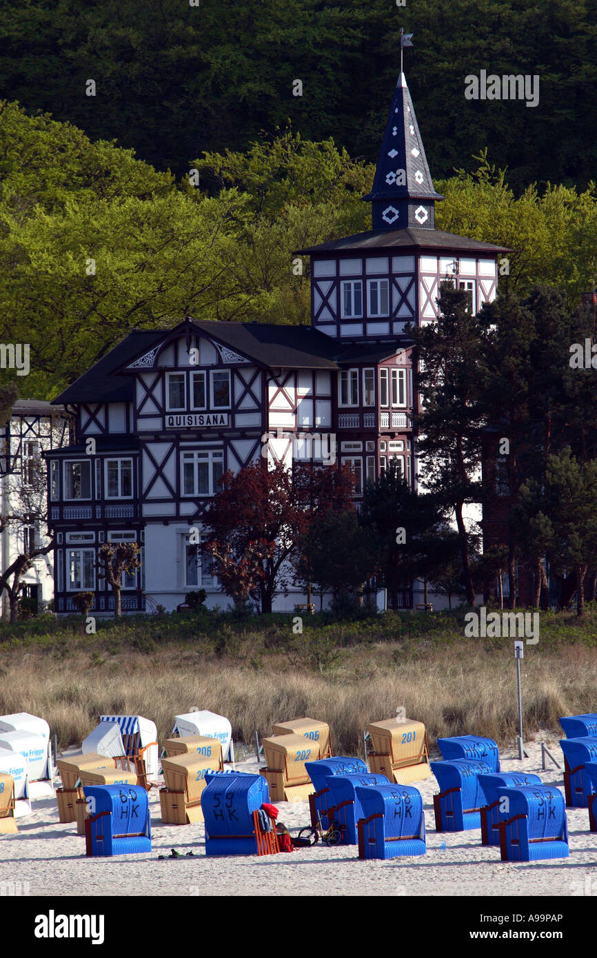 The seaside resort of Binz on the island of Rugen in the Jasmund ...