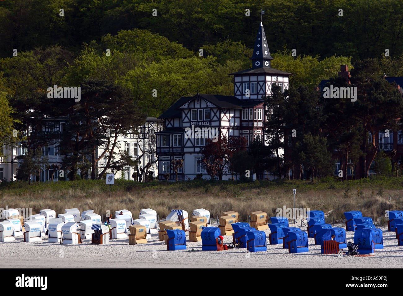 The seaside resort of Binz on the island of Rugen in the Jasmund ...