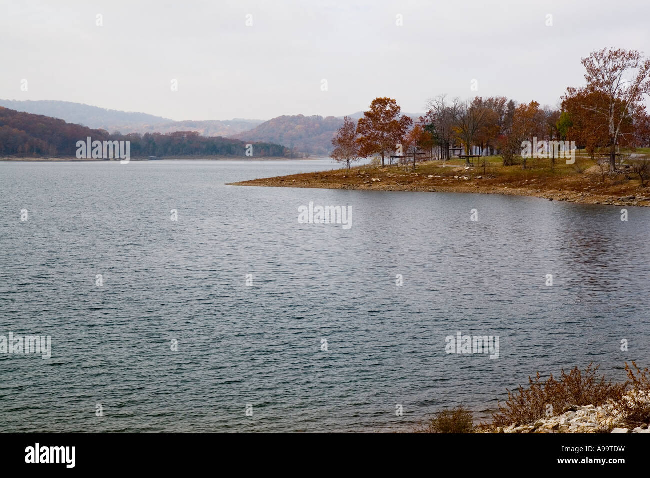 Arkansas AR USA Beaver lake and dam in the Ozark mountains Stock Photo ...