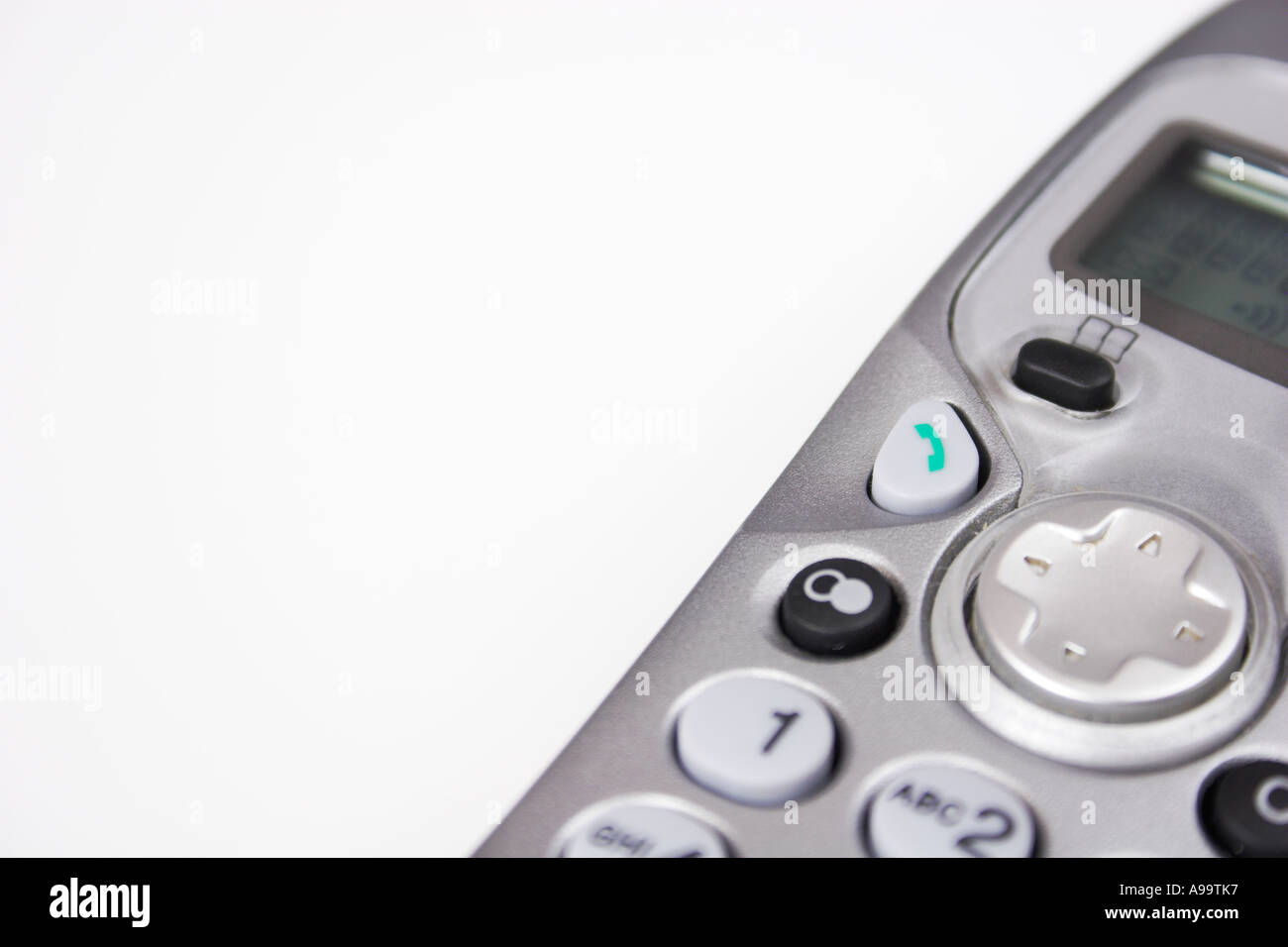 Cordless telephone on white background Stock Photo - Alamy