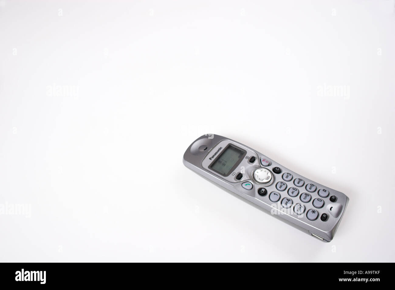Cordless telephone on white background Stock Photo - Alamy