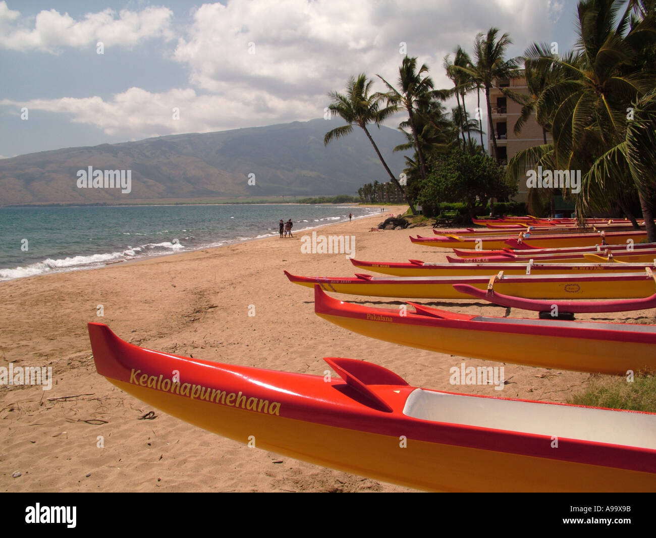 Hawaiian outrigger canoe maui hi-res stock photography and images - Alamy