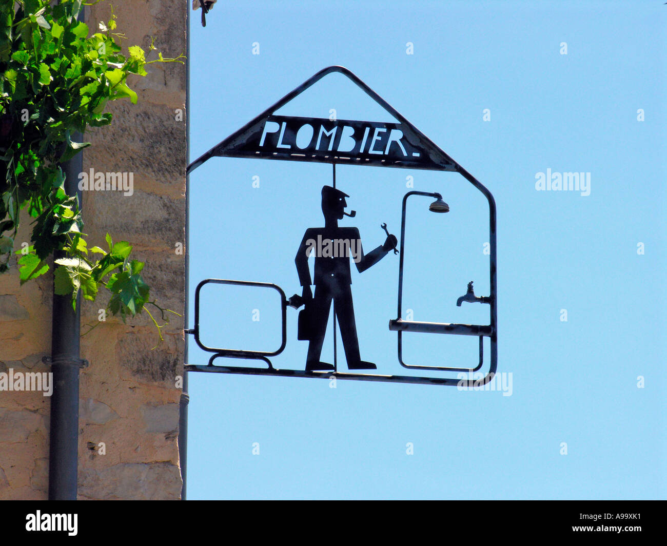 sign for craftsman craftsmen plumber Stock Photo - Alamy