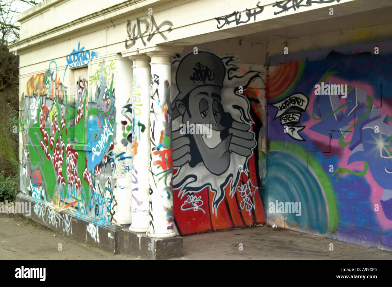 Graffiti painted on wall Stock Photo - Alamy