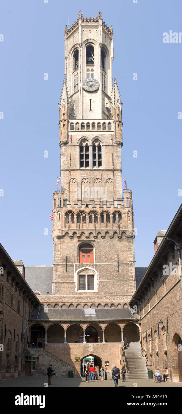 A 4 picture stitch panoramic image of the inner courtyard of the Belfry ...