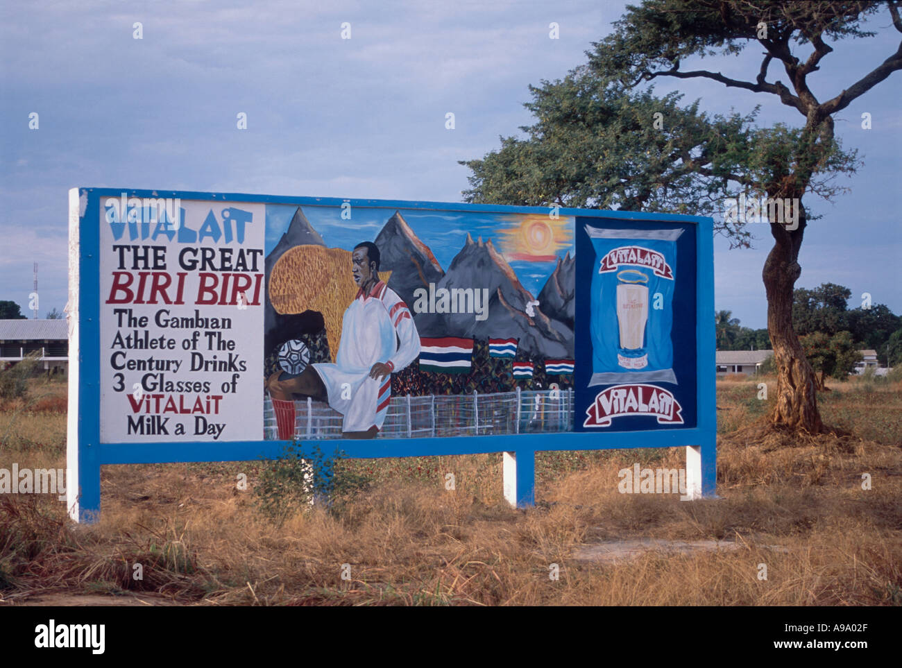 Hand painted billboard in The Gambia West Africa Stock Photo - Alamy